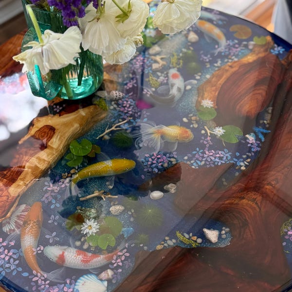 Premium Epoxy Flower Table, Timeless Beauty, Exquisite Design ...