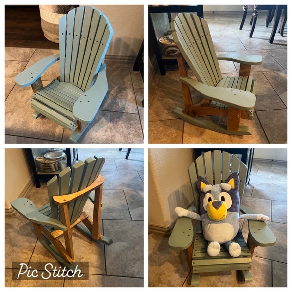 Child Size Adirondack Rocking Chair Plans - Downloadable PDF Prints ...