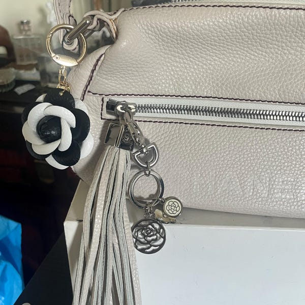 Purse Scarf Braided Bow Bag Charm Keychain Car Key Fob Polka Dot - Etsy