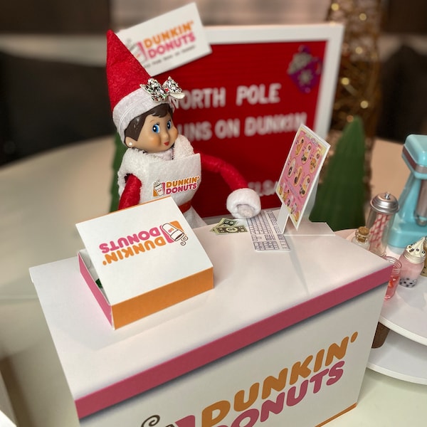 Dunkin Donuts Elf Display Prop, Doll Costume, Elf Clothes, Christmas ...