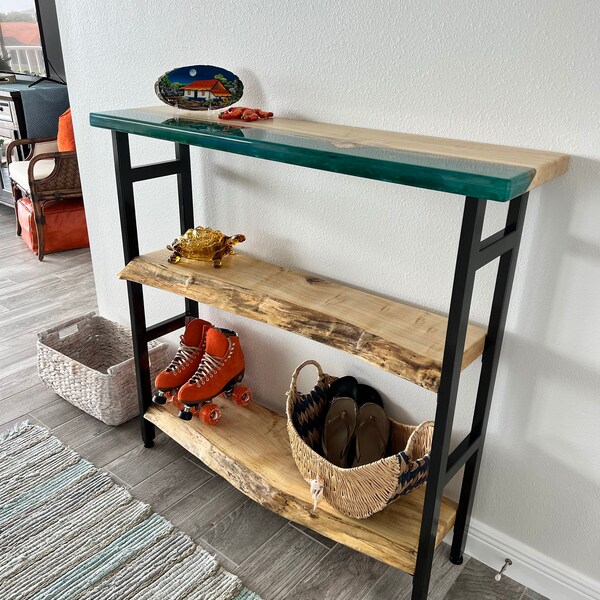 Box Elder Coffee Table, River Table, Merlot Resin - Etsy