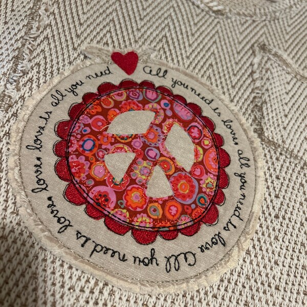All You Need is Love Peace Sign Patch - Etsy