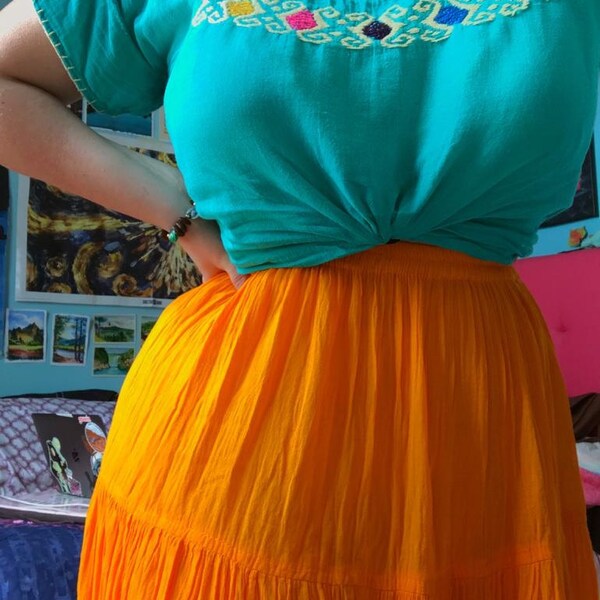 Mexican Maxi Skirt. Mexican Colorful Skirt. Traditional Long Skirt ...