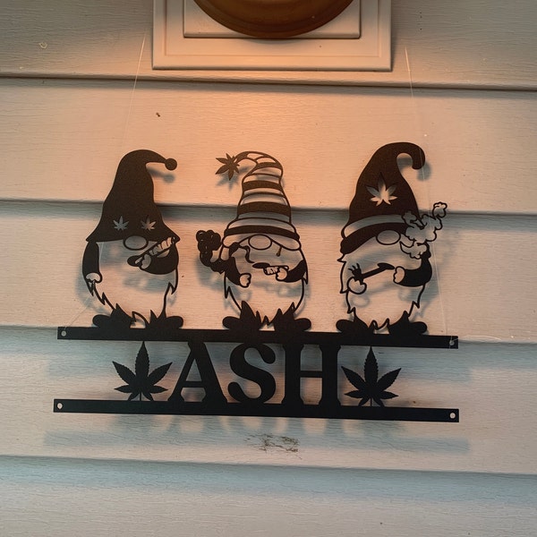 Personalized Gnomes Metal House Sign - Wall Decor - Gnomes - Gnomes ...