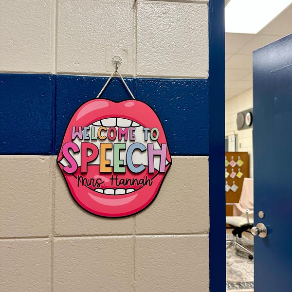 Speech Therapy Door Sign Slp Room Decor Speech Room Wooden Sign CCC SLP ...