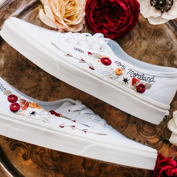 Embroidered Vans Shoes, Custom Hand Embroidery to Order, Personalized ...
