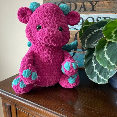 Crochet Chubby and Baby Dragon Plushie Pattern Amigurumi Bundle 2in1 ...