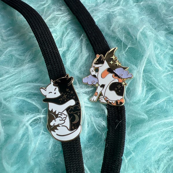 Sea Cat Enamel Pin Glitter White Cat Lover Gift - Etsy