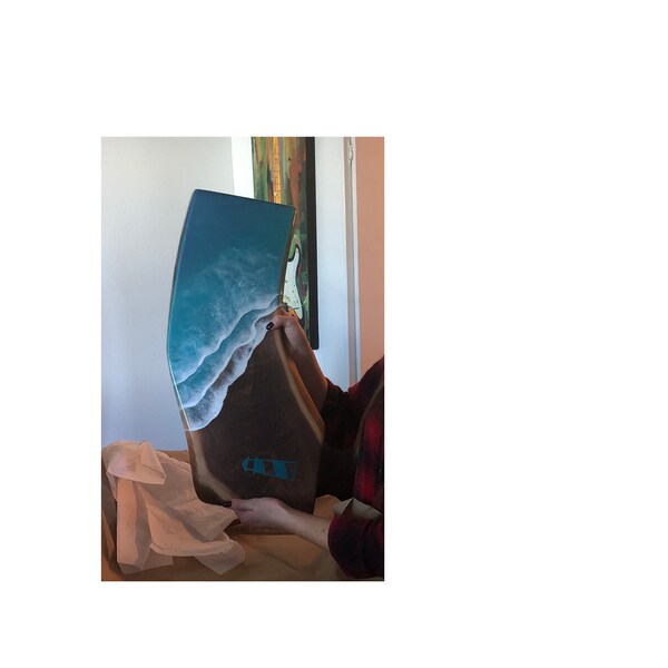 Your Custom Black Walnut Ocean Desk, Wave Desk, Beach Desk, Live Edge ...