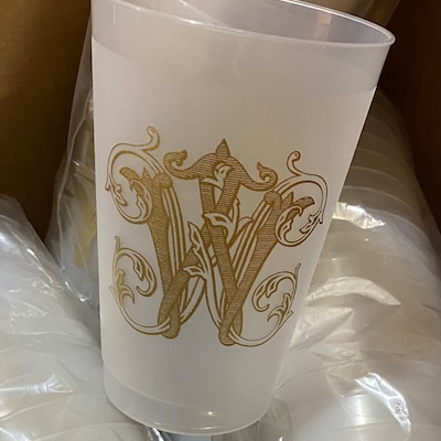 Monogrammed Wedding Cups, Signature Cocktail, Shatterproof Frost Flex ...