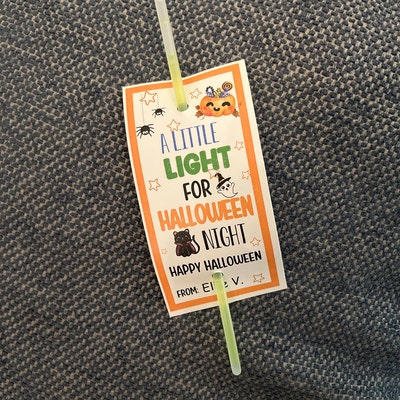 Glow Stick Tag, A Little Bit of Light for Halloween Night, Printable ...