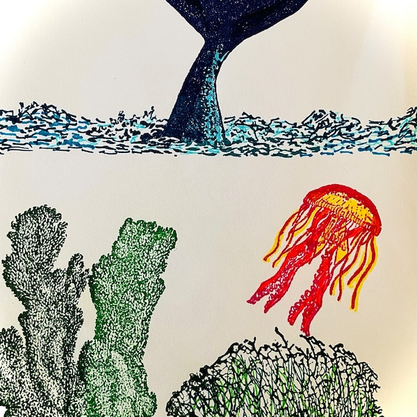 FAN CORAL Rubber Stamp~reef Coral Rubber Stamp~two Styles~ocean Sea ...