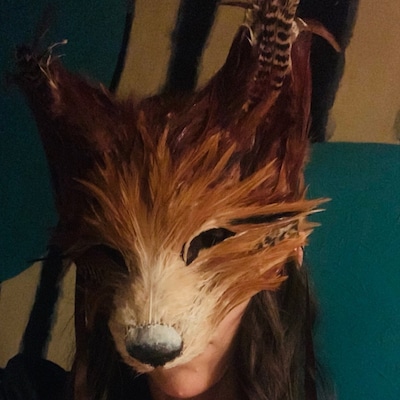 Luxury Red Fox Mask, Unisex Adult Fox Mask, Woodland Animals, Festival ...