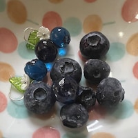 Blueberries Earrings, Fruit Earrings, Blueberry Cluster Earrings, Resin ...