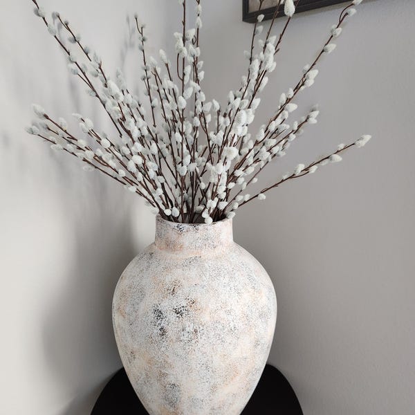 14 Gray Roses Buds, Long Stems, Bush Bouquet, Artificial Roses, Silk ...