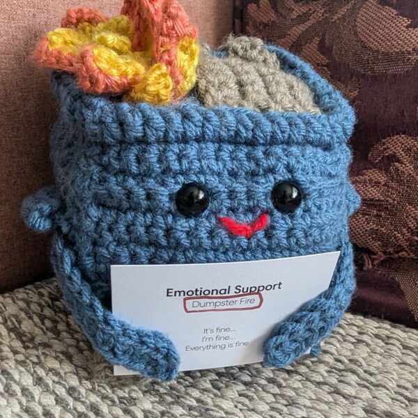 PATTERN ONLY Crochet Dumpster Fire, Amigurumi Dumpster Fire, Cute ...