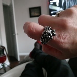 Baphomet Pentagram Caduceus Ring for Unisex Made of Sterling - Etsy
