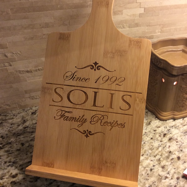 Recipe Holder Stand, Personalized Cook Book Stand, Housewarming, Chef ...