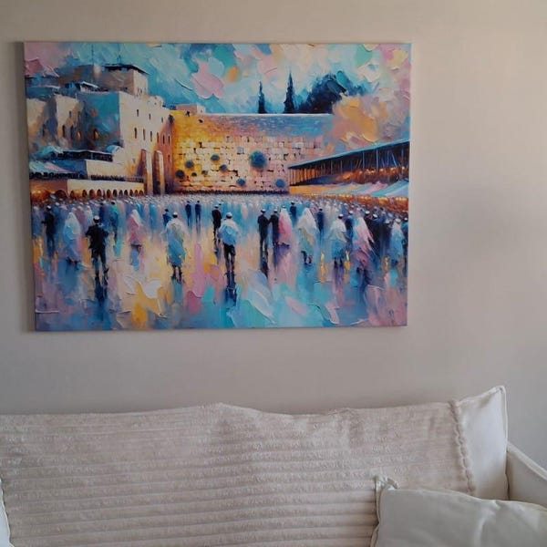 Simchat Torah Canvas Painting, Dancing With Bible Artwork, Jewish ...