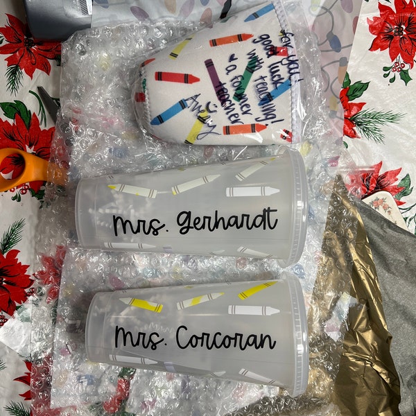 Teacher Personalized Gift - Color Changing Crayons Cold Cup - Daycare ...