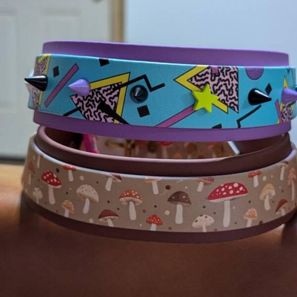 Wide Spiked Skull Collar, Custom Waterproof Biothane, Gothic Crossbones ...