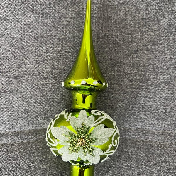 Big Christmas Glass Tree Topper 12 Inches, Tree Topper Antique ...