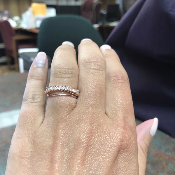 Thread Ring 14k SOLID .8mm Rose Gold Whisper Thin Round Simple Stacking ...