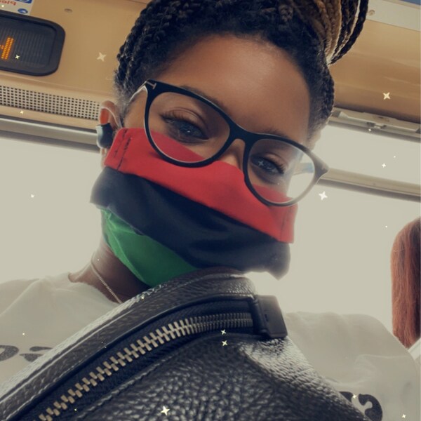 JUNETEENTH PAN AFRICAN Stripe Face Mask Various Sizes. Red, Black and ...