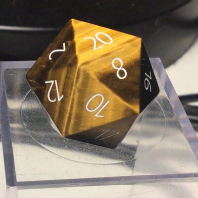 ENGRAVED Blue Sandstone Gemstone Polyhedral Dice Set: Hand Carved With ...