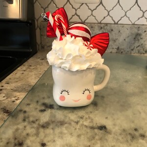 TOPPER ONLY/ candy Cane Lane Rae Dunn and Marshmallow Mug Faux Whipped ...