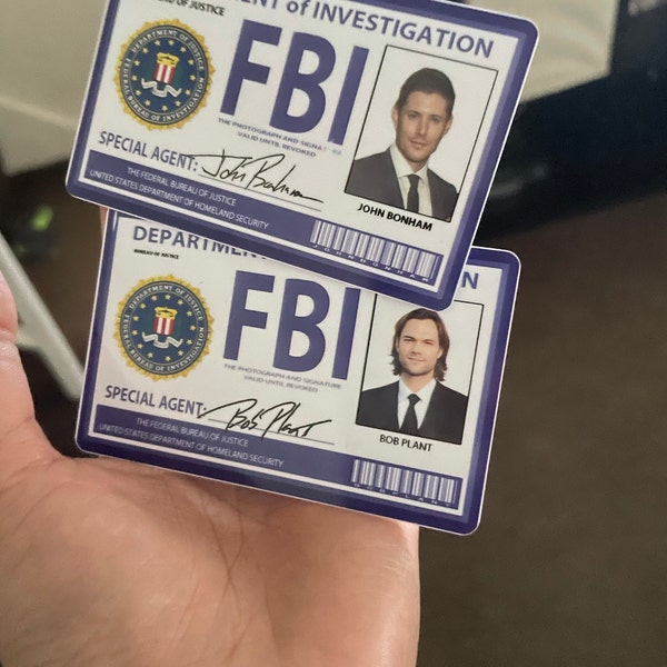 Supernatural (2 Pack) Prop FBI Badges With Sam and Dean Winchester - Etsy