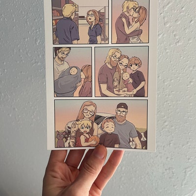 Personalized Custom Comic Strip Wall Art in Greyscale - Etsy