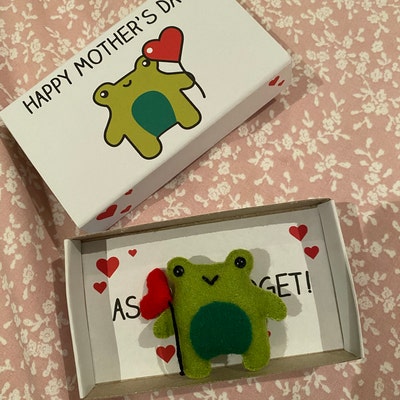 Felt Frog With Balloon Magnets in a Matchbox Gift Cute - Etsy