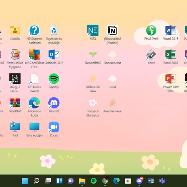 Cute Sunset Bunny Desktop Set | 12 Digital Icons + Wallpaper | for Mac ...