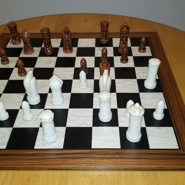 Made to Order – Chess Set, Ornate Staunton Design in Stone and Jade ...