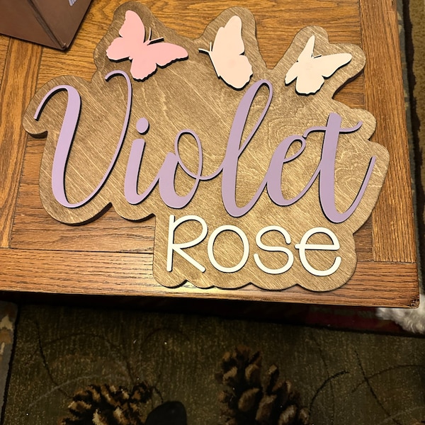 Butterfly Name Sign, Nursery Name Sign, Butterfly Nursery Decor, Name ...