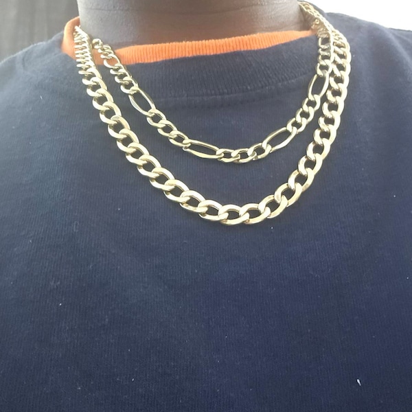 14K Real Gold Cuban Curb Link Chain, 2mm-9.8mm Cuban Curb Chain,14k ...
