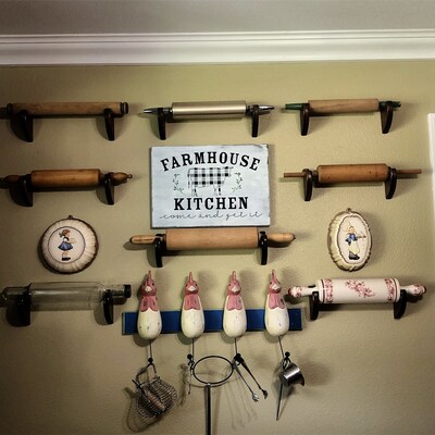 Rolling Pin Holder Rolling Pin Hanger Wood Rolling Pin - Etsy