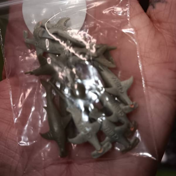 Tiny Hammerhead Shark Figurine - Soft Plastic Animal for Diorama or ...