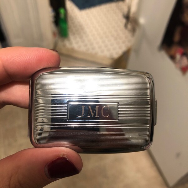Personalized Pill Box Custom Engraved Stylish Linear Design Two ...