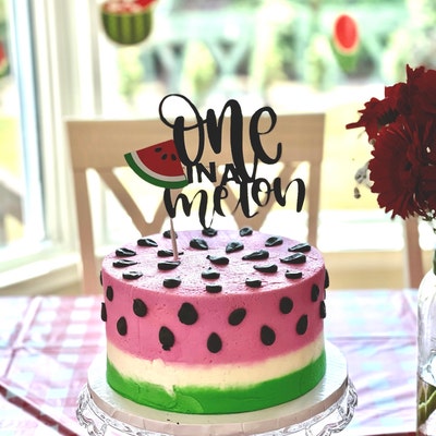 One in A Melon Cake Topper Watermelon 1st Birthday One in A Melon ...