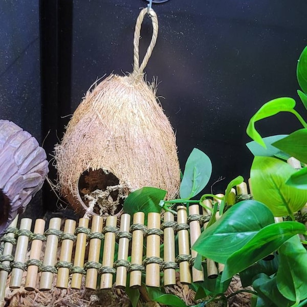 Coconut Hide -comes in 2 Sizes (great for Crested Geckos, Leopard ...