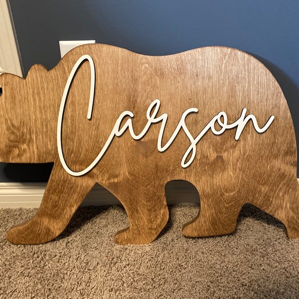 Custom Name Sign | Bear Name Sign | Baby Name Sign | Nursery Room Decor ...