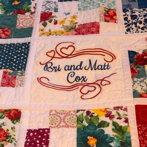 Quilt Square Custom Embroidered Quilt Squares Any Design Picture Quilt ...