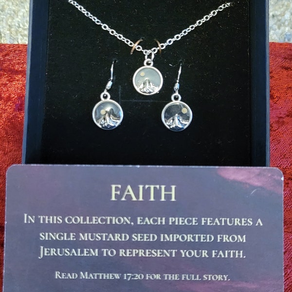 Single Mustard Seed From Jerusalem He's Risen Faith Necklace - Etsy