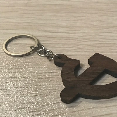 Wooden Hammer and Sickle Keychain Communist Symbol Keychain - Etsy
