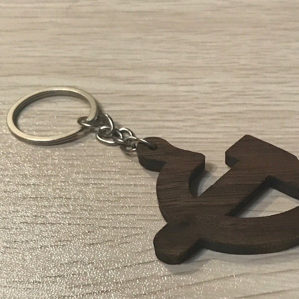 Wooden Hammer and Sickle Keychain, Communist Symbol Keychain, Russian ...
