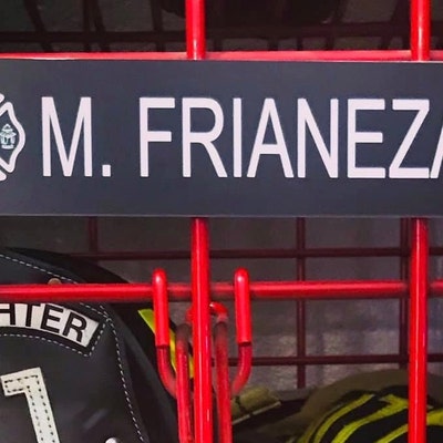 Fire Department FD Gear Locker Name Plate Firefighter Maltese Cross ...