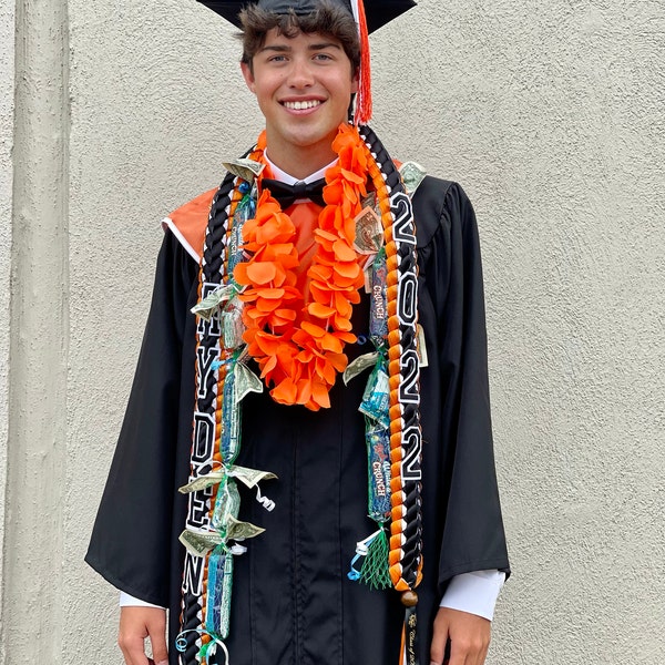 Graduation Lei, Ribbon Lei, Custom Lei, Letter Lei, Boy, Girl, Gift ...