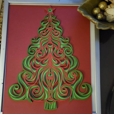 Christmas Tree 3D Zentangle Svg Files, Multilayer Panel for Laser ...